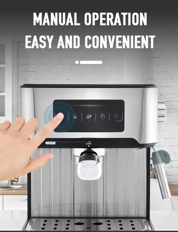 LCD Touch Espresso Coffee Machine Maker Semi-Automatic Pump With ...